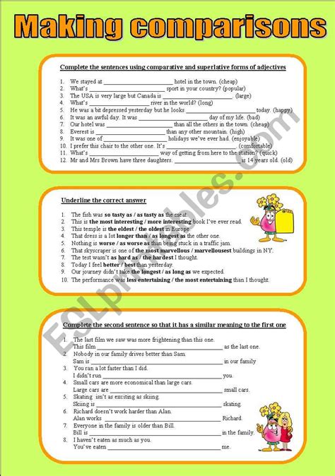 Modifying Comparisons Modifying Comparisons