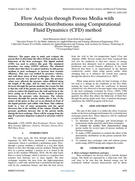Flow Analysis Through Porous Media With Deterministic Distributions Using Computational Fluid