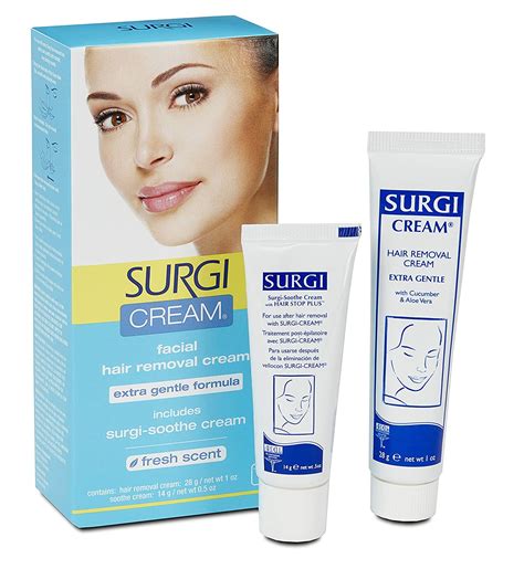 Surgi Cream Facial Hair Removal Cream Extra Gentle Formula 1 oz ...
