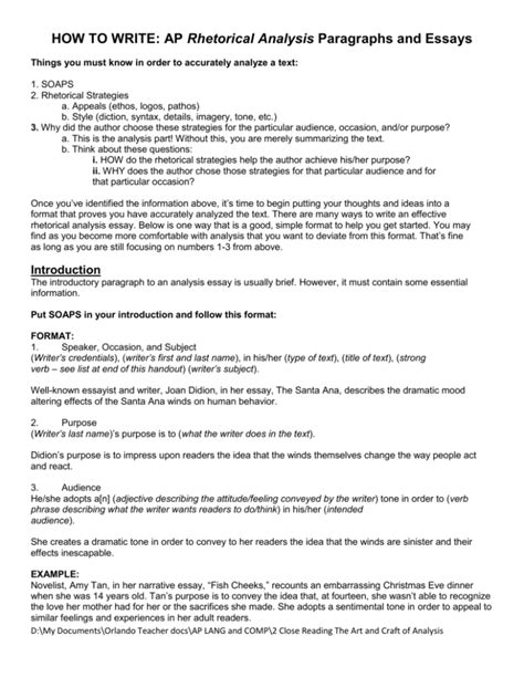 Ap Lang Analysis Essay Examples