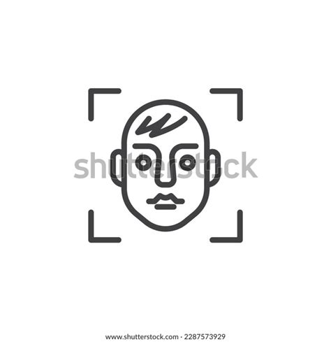 Face Recognition Line Icon Linear Style Stock Vector Royalty Free