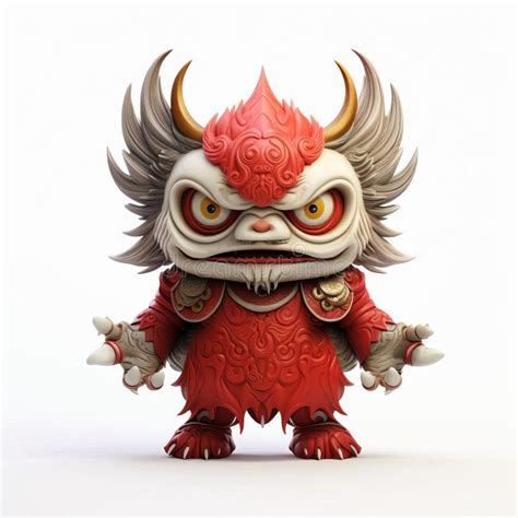 Vibrant 3d Yokai Creature With Red Flame Crown Isolated Stock Illustration Illustration Of Vibrant 3d Yokai Creature With Red Flame Crown Isolated Stock Illustration Illustration Of