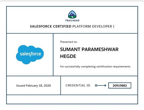 Sumant Hegde On Linkedin Salesforce Platformdeveloper Certification