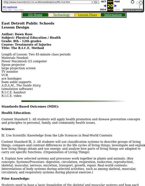 The R I C E Method Lesson Plan For 8th 12th Grade Lesson Planet