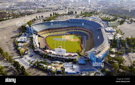 Famous Dodgers Stadium In Los Angeles Aerial View Los Angeles Drone