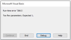 Fixed MS Access Run Time Error 3061 Too Few Parameters Expected 1