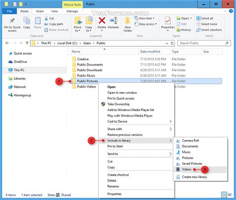 Include Folder Or Drive To Library In Windows 10 Tutorials