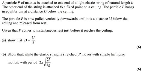 solved a particle p ﻿of mass m ﻿is attached to one end of a