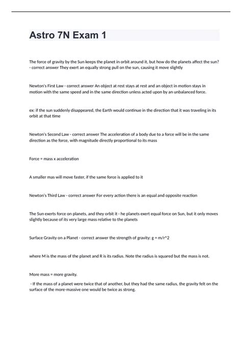 Astro 7n Exam 1 Questions And Answers Graded A 2024 2025 Astro 7n Stuvia Us