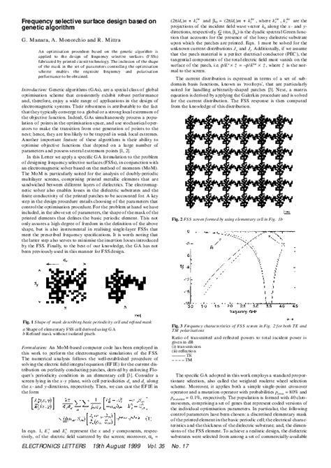 Pdf Frequency Selective Surface Design Based On Genetic Algorithm