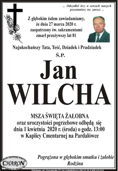 Jan Wilcha Nekrologi Podhale Pl