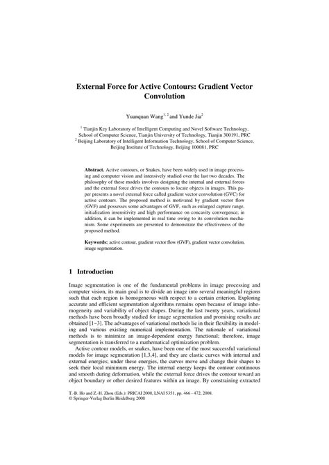 pdf external force for active contours gradient vector convolution
