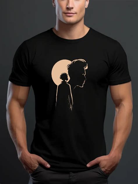 Creative Illustration Print Mens Graphic Design Crew Neck Temu Canada