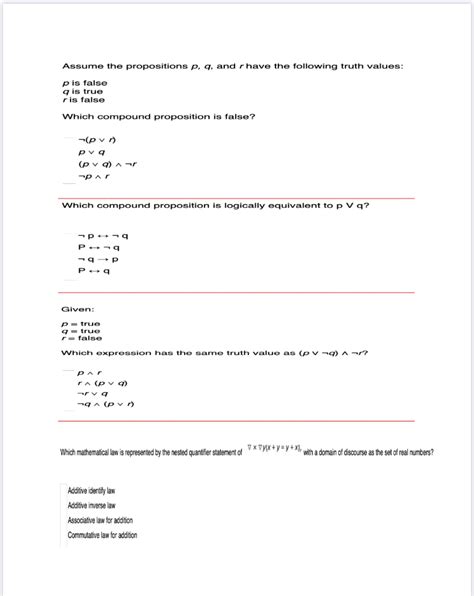 Solved Assume The Propositions P Q And R Have The