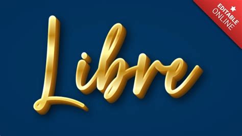 Libre Golden 3d Text Effect Generator