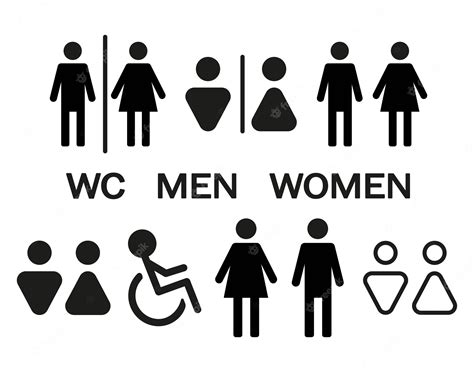 Premium Vector Wc Wayfinding Vector Illustration Icons Toilet Male