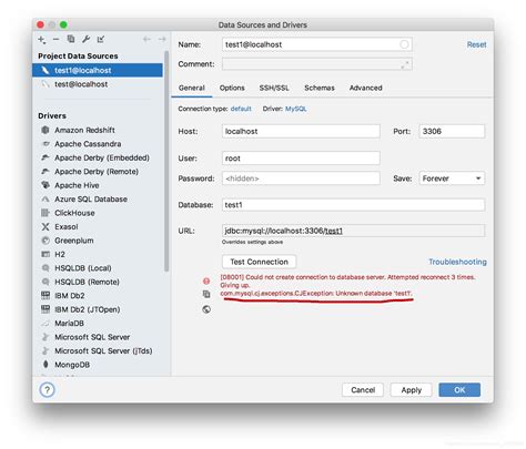mac中用idea中连接mysql出现错误：com mysql cj exceptions cjexception unknown
