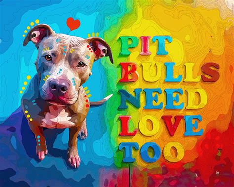 The Pit Bulls Need Love Mini Print Ltd Edition Dean Russo Art