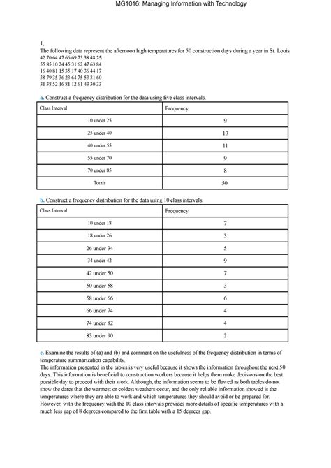 Lab Exercise 6 2 Mg1016 Managing Information With Technology 1 The