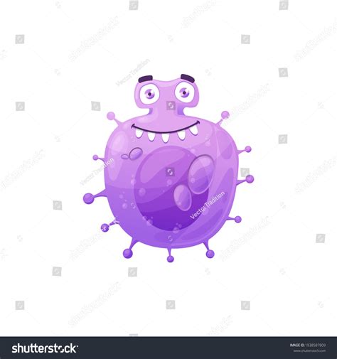 Cartoon Virus Cell Vector Icon Cute Stock Vector Royalty Free