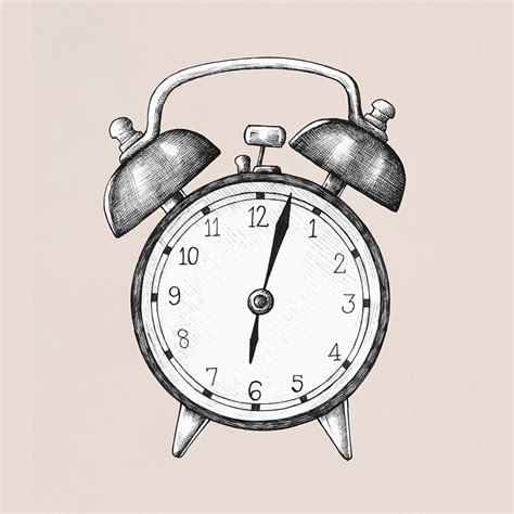 Vintage Alarm Clock Drawing Cartoon Premium Photo Illustration Rawpixel