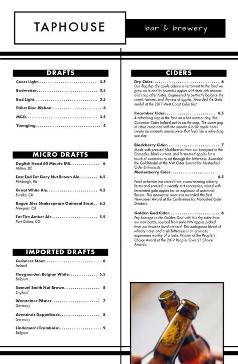 Bar Tabloid Menu Design Template By Musthavemenus