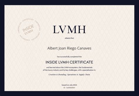Lvmh Talent Luxury Insidelvmh Insidelvmhcertificate Albert Riego