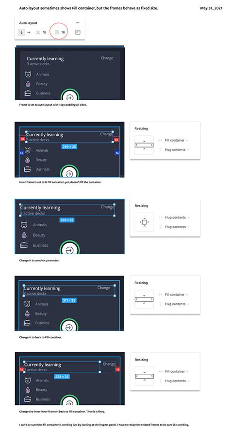 Issue Auto Layout Shows Fill Container But Behave As Fixed Size