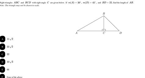 solved right triangles abc and bcd with right angle c are