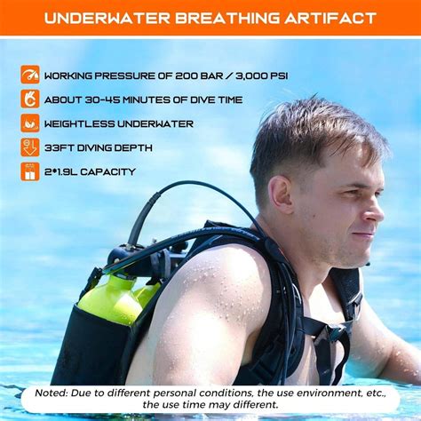 Smaco Smaco Mini Scuba Diving Tank 19l Double Scuba Tank Reusable