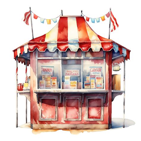 Premium Ai Image Beautiful Dunking Booth Watercolor Carnival Clipart Illustration