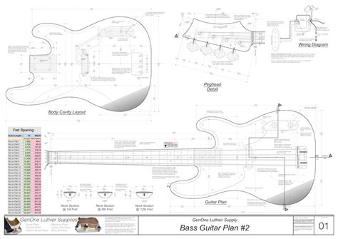 Solid Body Electric Bass Guitar Plan 2 Genone Luthier Services