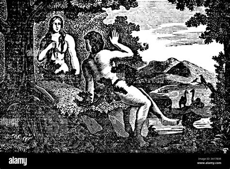 Creation Of The First Humans Adam And Eve In Paradise Landscape With