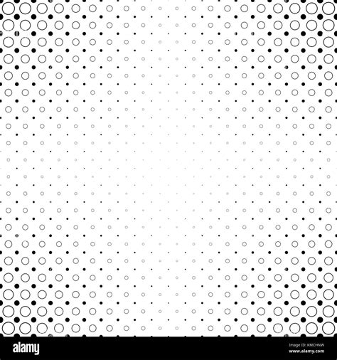 Monochrome Abstract Circle Pattern Background Black And White Geometric Halftone Vector From