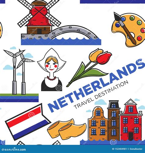 Netherlands Symbols Set Vector Illustration 53761682