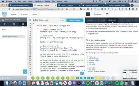 Order Up 296 Codehs Rcodehs