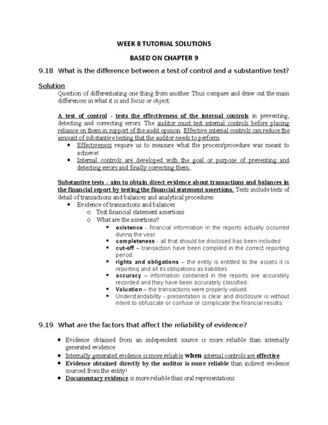 Week 8 Tutorial Solutions Week 8 Tutorial Solutions Based On Chapter