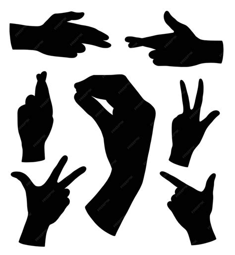 Silueta De Signo Y Símbolo De Mano Vector Premium