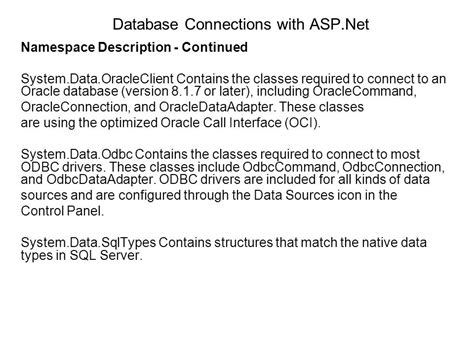 database connections with asp ppt download