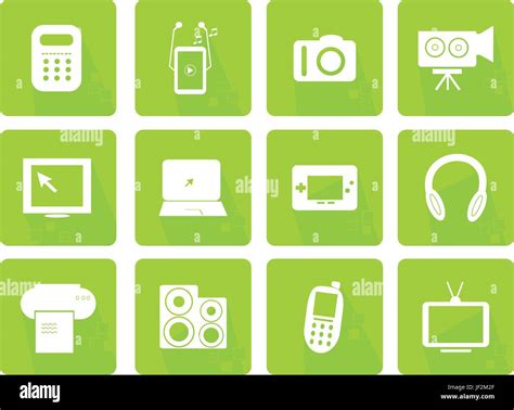 Set Icons Elements Telephone Phone Pc Computers Computer Object