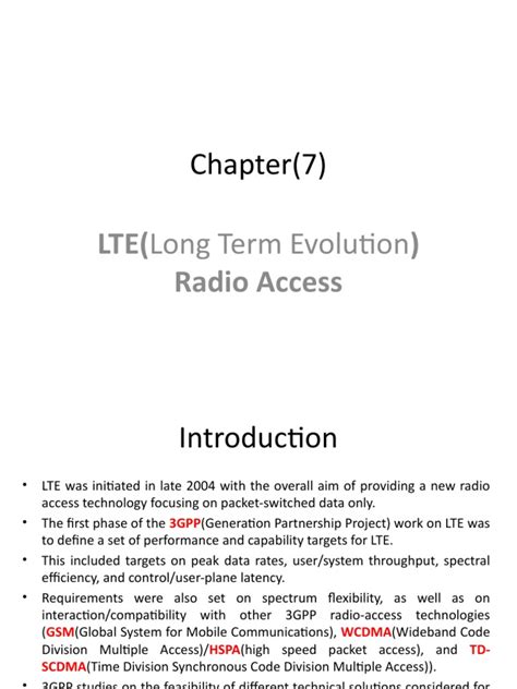 Chapter 7 Lte Long Term Evolution Radio Access Pdf Duplex