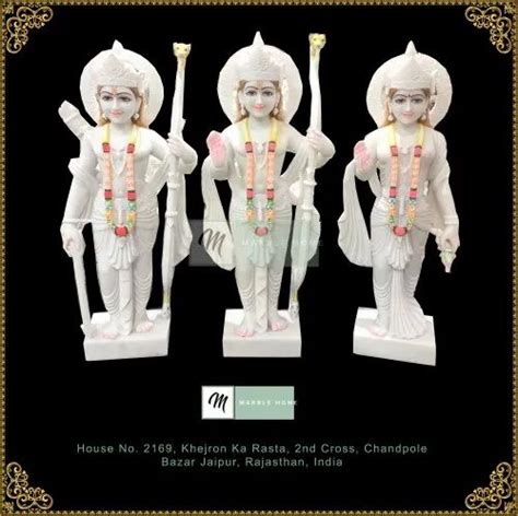 Painted Hindu White Marble Ram Darbar Marble Statue For Worship Size