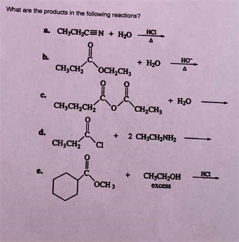 Solved What are the products in the following reactions? \&. | Chegg.com