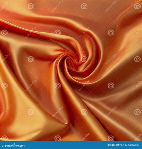 3d Wave Bright Golden Rust Color Gradient Silk Fabric Ai Generated