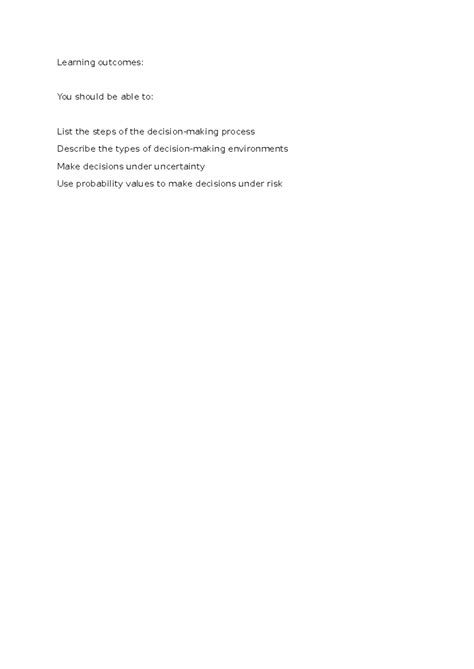 su1 decision theory summary quantitative analysis for management