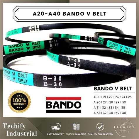 Bando A20 To A40 V Belt A20 A21 A22 A23 A24 A25 A26 A27 A28 A29 A30 A31