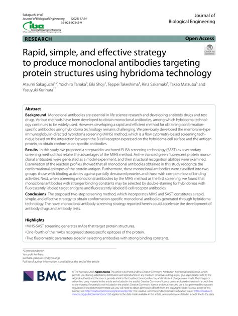 Pdf Rapid Simple And Effective Strategy To Produce Monoclonal