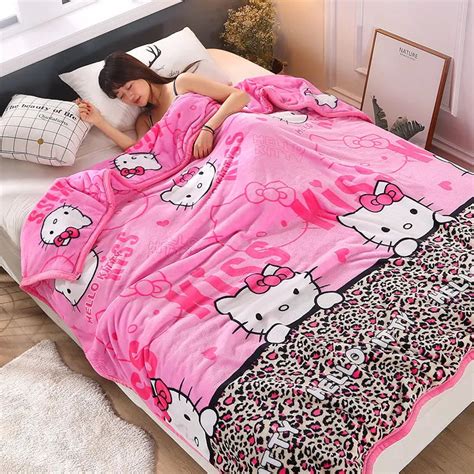 Cheetah Hello Kitty Blanket Juneptune