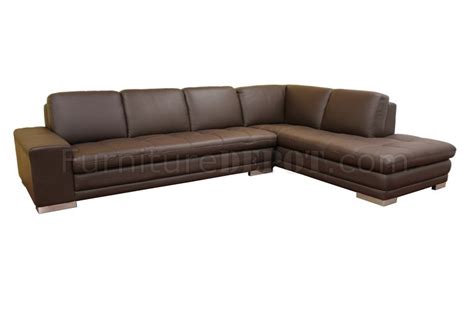 2025 Latest Diana Dark Brown Leather Sectional Sofa Set