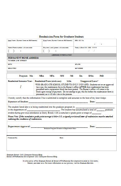 Free 50 Readmission Forms Download How To Create Guide Tips